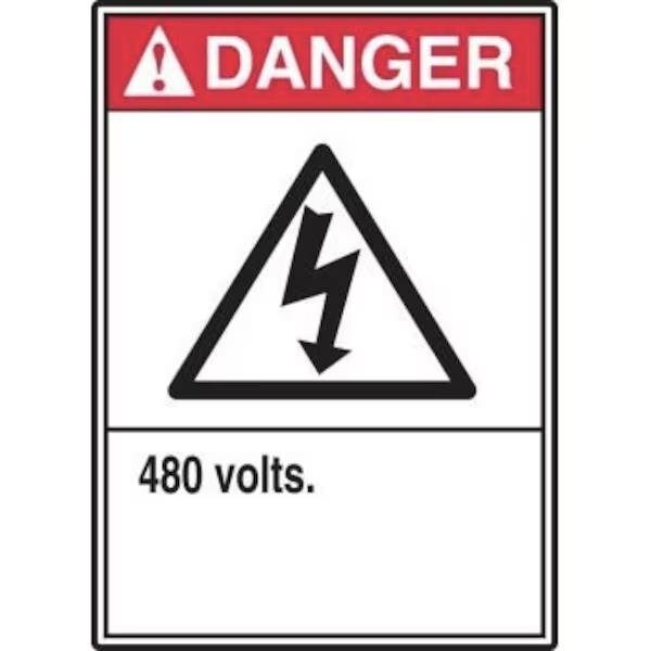 Accuform ANSI DANGER Safety Sign 480 VOLTS MRLC103XP MRLC103XP | Zoro
