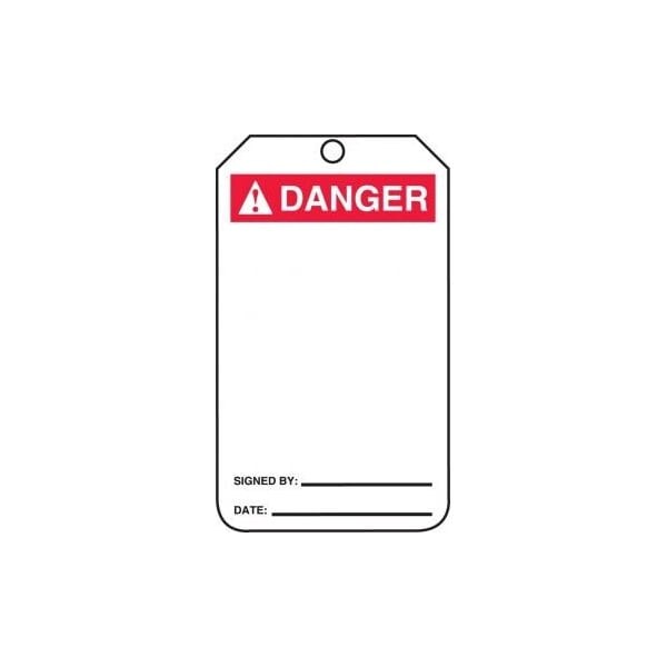 Accuform Safety Tags, ANSI DANGER BLANK, 5.75in x 3.25in, PF-Cardstock ...