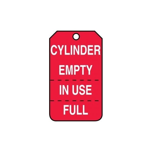 Accuform Safety Tags, CYLINDER EMPTY IN USE FULL, 5.75in x 3.25in, RP ...