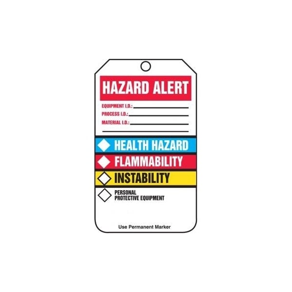 Accuform Safety Tags, HAZARD ALERT HMCIS, 5.75in x 3.25in, Self ...