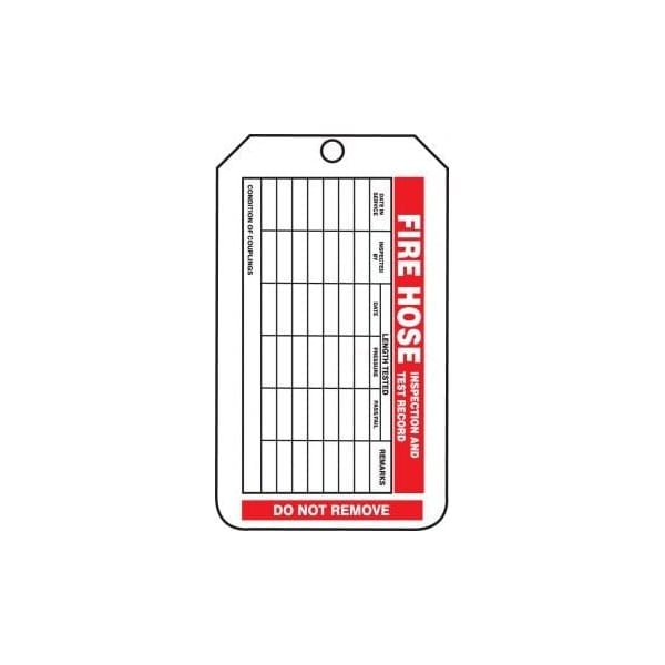 Accuform Mini Safety Tags, FIRE HOSE INSPECTION AND TEST RECORD, 4.25in ...