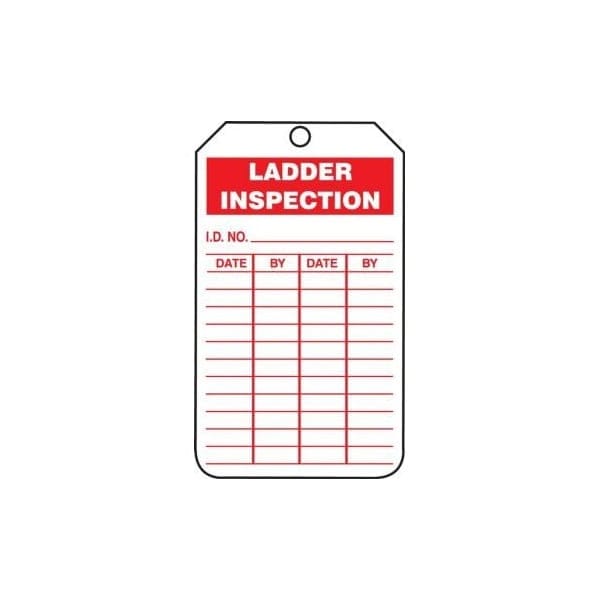Accuform Safety Tags, LADDER INSPECTION, 8.5in x 3.875in, RP-Plastic ...