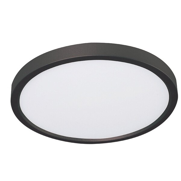 Afx Edge - Round LED Disc Light - 12" - Black Finish - White Acrylic ...