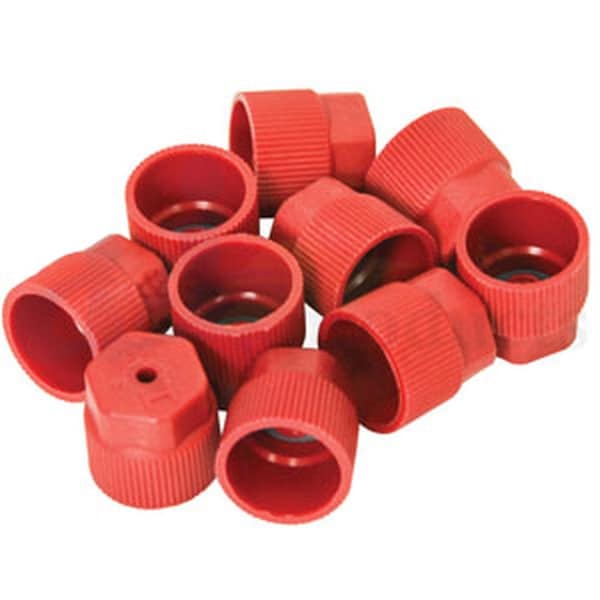 Aftermarket 16mm Red R134a High Side Valve Port Cap JRA Type, 10PK A ...