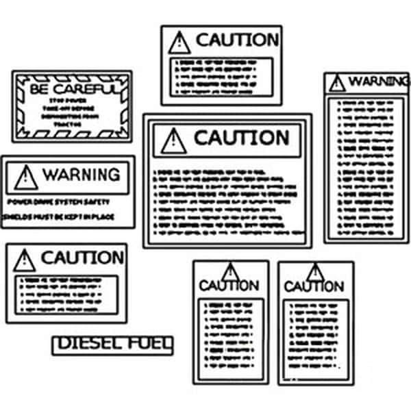 Aftermarket tractor caution decal kit Fits Kubota Fits John Deere Fits ...