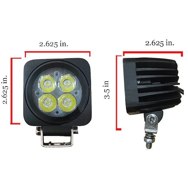 Aftermarket LED104S 2 Square Cab Spot Beam Light 34 Watt LED 900 Lumens ...