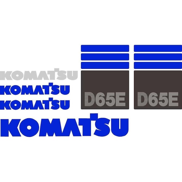 Aftermarket Decal Set for Blue Komatsu D65E Dozer KOMD65E-8DECALSET | Zoro