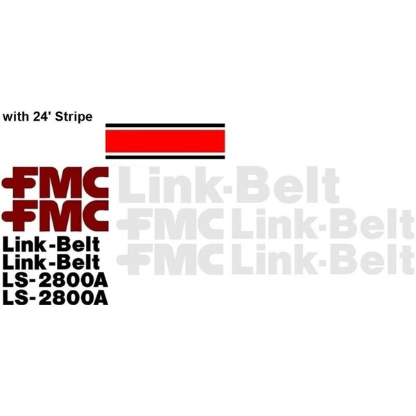 Aftermarket Link-Belt LS-2800A Excavator Decal Set w/ 24' of Stripe ...