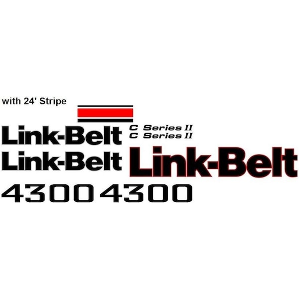 Aftermarket 4300 Link-Belt Excavator Decal Set with 24' of Stripe w/ C ...