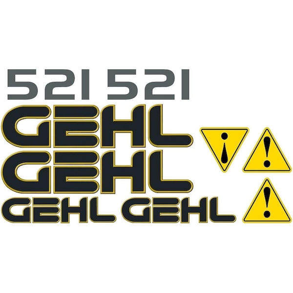 Aftermarket New Decal Set for Gehl Model 521 Wheel Loader Includes ...