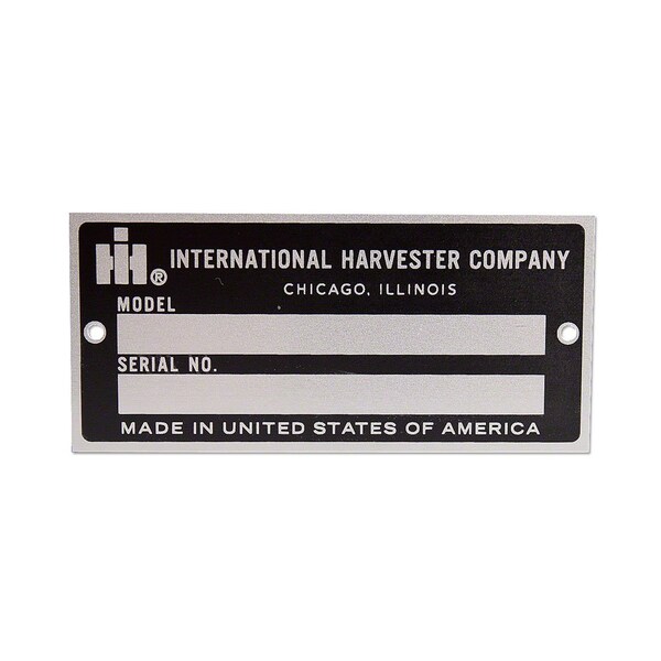 Aftermarket IHS1589 Blank Serial Number Tag With Rivets Fits ...