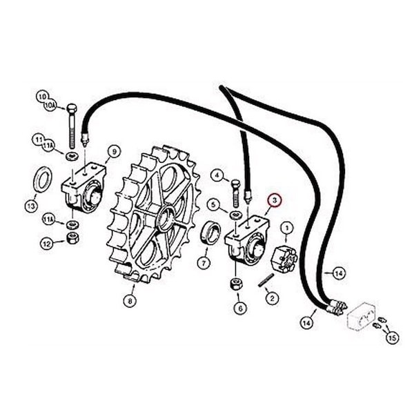 Aftermarket Pillow Block Bearing Fits Case Crawler Excavator 880 980 ...