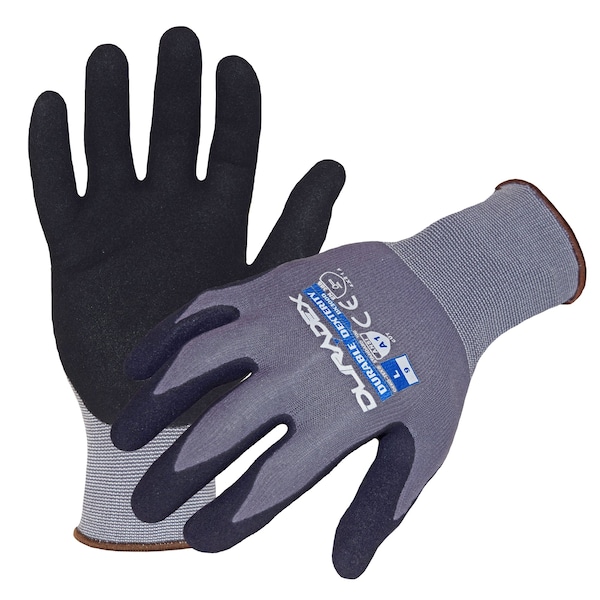 Azusa Safety Duradex 15 ga. Gray Nylon/Spandes Work Gloves, Black ...