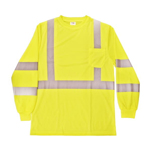 Azusa Safety Hi-Vis ANSI Type R, Class 2 Long Sleeve T-Shirt w/ 2 ...