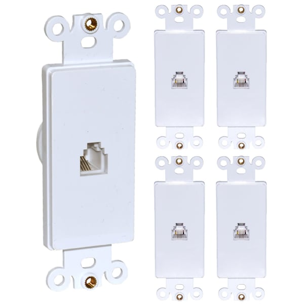 Newhouse Hardware Decora Single Phone Jack Insert for Decorator Wall ...