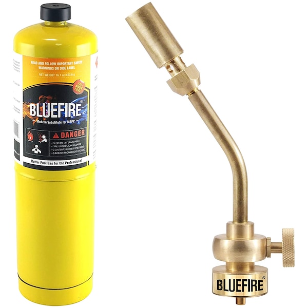 Bluefire Brass Pencil Flame Torch with MAPP Gas Cylinder BTM-7010-K | Zoro