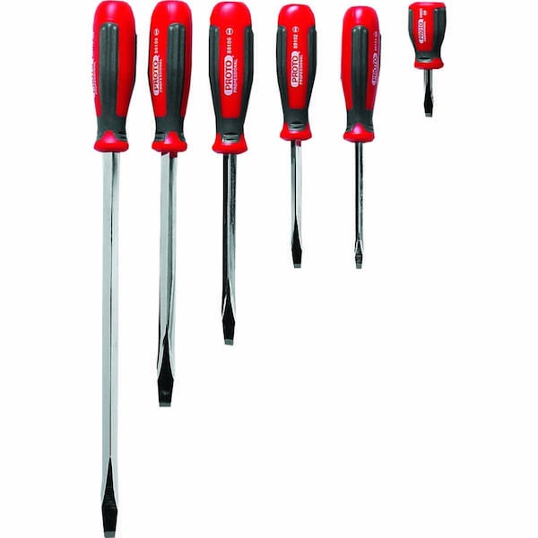 Proto Proto Super Proto 6 Piece Slotted Square Screwdriver Set J88816 ...