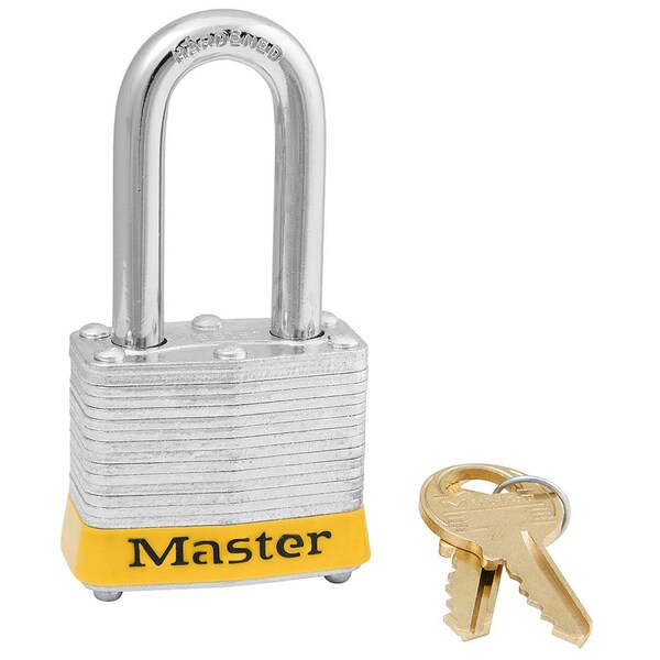 Master Lock Yellow Laminated Steel Safety Padlock, 1-9/16In (40MM) Wide ...