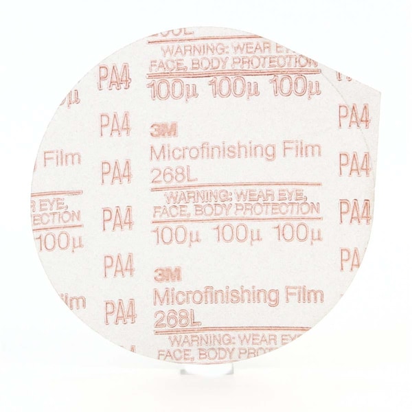3M Microfinishing PSA Film Type D Disc 268L, 5 in x NH 100 Micron ...