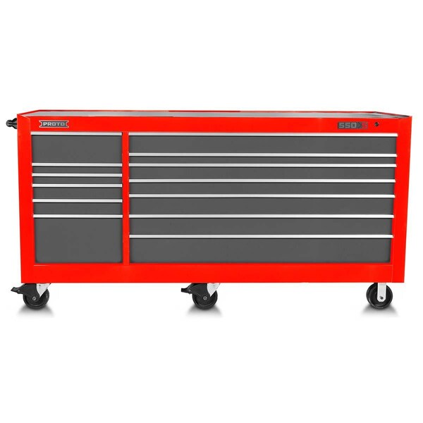 Proto Proto 550S 88" Workstation - 13 Drawer, Safety Red and Gray ...