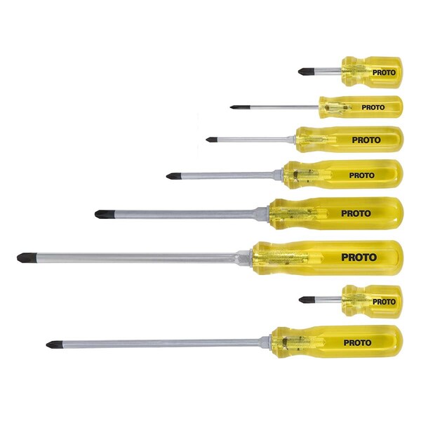 Proto Proto Classic 8 Piece Phillips Screwdriver Set J9600CC | Zoro
