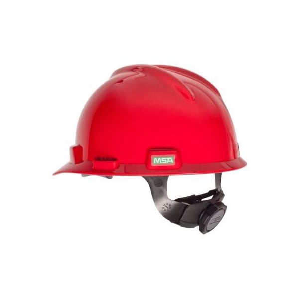 Msa Safety V-Gard Slotted Cap, Red, Withstaz-On Suspension 463947 | Zoro