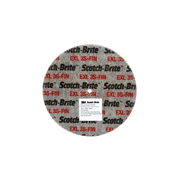 3M Scotch-Brite Sst Unitized Wheel, 3 In X 1/4 In X 1/4 In 5S Fin ...