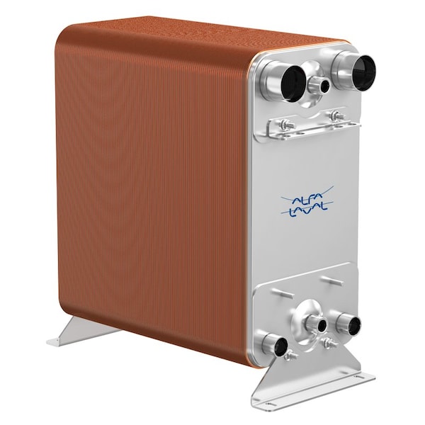 Alfa Laval Brazed Plate Heat Exchanger, AISI 316L, Stainless Steel, 30 ...