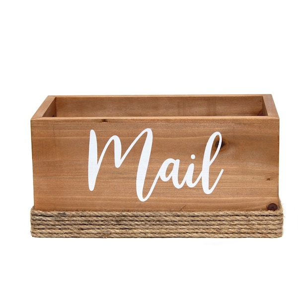 Elegant Designs Mail Holder, Sorter with Wrapped Roped Bottom, Cutout ...