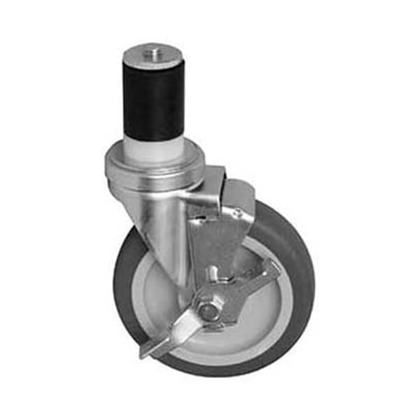 Component Hardware Caster, Stem , 5", W/Brk, Gry CMS4-5RBB | Zoro