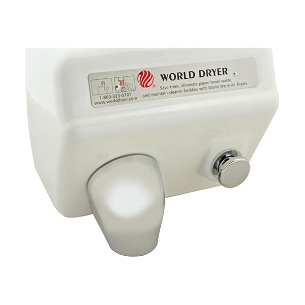 World Hand Dryer Dryer, Hand, World Model "A" For - Part# Model A White ...