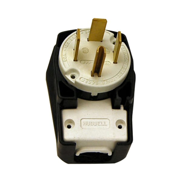 Hubbell 90 Deg Plug 60A 125/250V For - Part No -9462A -9462A | Zoro