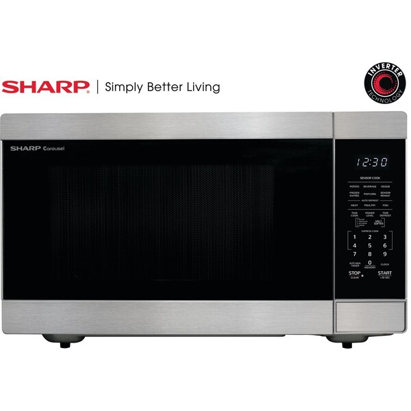 Sharp 2.2-Cu. Ft. Countertop Microwave Oven with Inverter Technology in ...