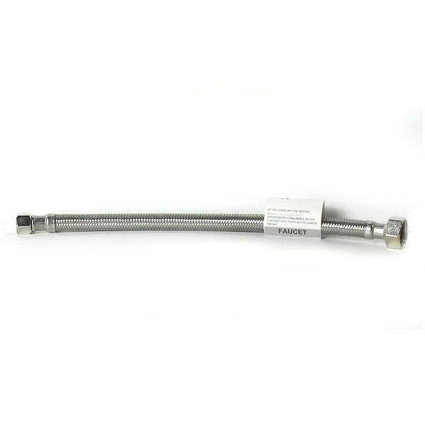 Thrifco Plumbing 3/8 Inch Comp. x 1/2 Inch FIP x 12 Inch Long Stainless ...