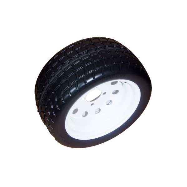 Amerityre 18 x 8.50 solid, turf tread, non-marking tire on a 12" white ...