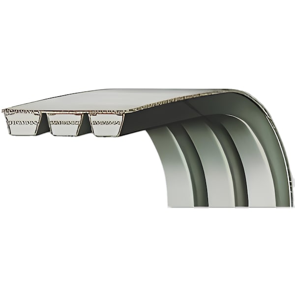 Megadyne Banded V-Belt, 180 in Outside Length, 0.66 in Top Width, 8 ...