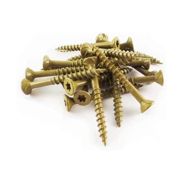 Woodpro Fasteners Wood Screw, #9, 1-1/2 in, Gold Steel Flat Head Torx ...