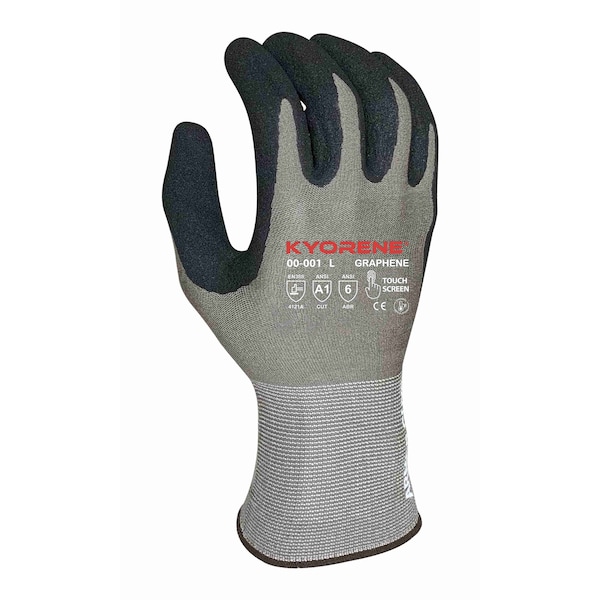 Kyorene Coated Gloves, HCT MicroFoam Nitrile Palm, Gray/Black, M 12 PK ...
