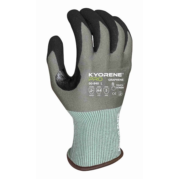 Kyorene Pro Cut Resistant Gloves, A4 Cut Level, 18g, Gray/Black/Green ...