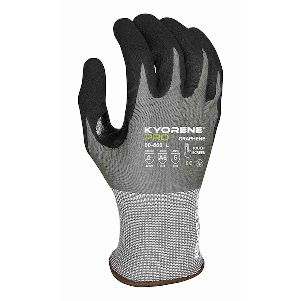 Kyorene Pro Coated Gloves, HCT MicroFoam Nitrile Palm, Gray/Black, XL ...