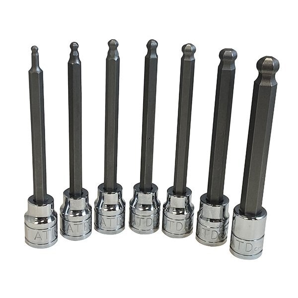 Atd Tools ATD 7-Piece SAE Extra-Long Ball-End Hex Bit Socket Set 13791 ...