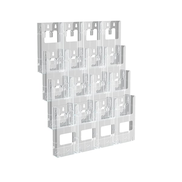 Azar Displays 16-Pocket Trifold Wall Mount. Inside Dimension: 4.375"W ...