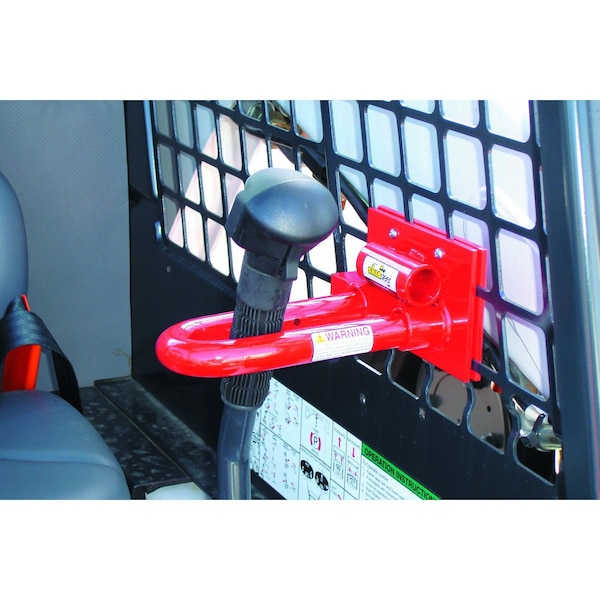 The Equipment Lock Company E-series Skidsteer Lock slides around one of ...