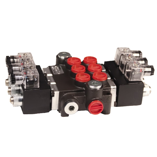 Chief Solenoid Valve 13 GPM, SAE 10 Inlet/Outlet, 3 Spool, 12 VDC, 2250 ...