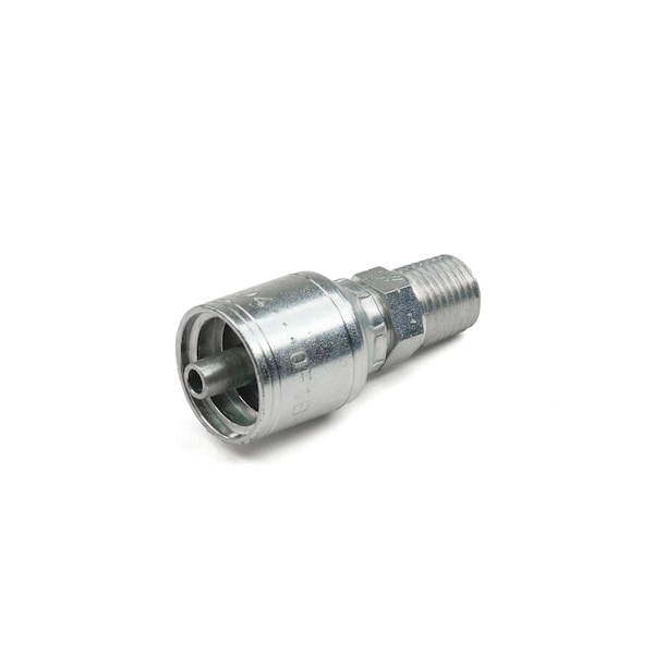 Intertraco Hydraulic Crimp Hose Fitting - M Pipe - Rigid - 3/8 ID, 3/8 ...