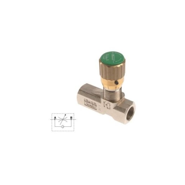 Stauff Flow Control Valve, Nickel Plated, 3000 PSI, 1/2 NPT Port 450672 ...
