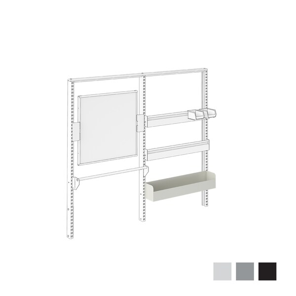 Bostontec Steel Label/Tool Trough, 5"h x 5"d x 30"w, 40 lb cap, PLT ...