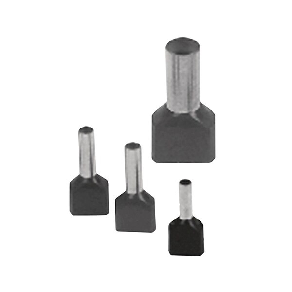 Burndy Elect Cu Twin Insul Wire Ferrules, Smooth Funnel Entry, 14 AWG ...