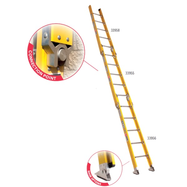 Bauer Ladder Tapered Sectional Ladder, 3' Base Section with Swivel ...