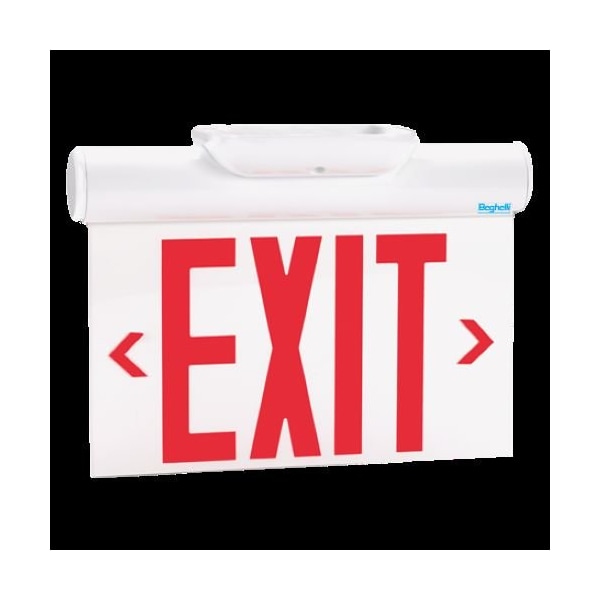 Beghelli LED Edge-lit Exit Sign, CYCHTLR2MWCS-120277V CYCHTLR2MWCS ...